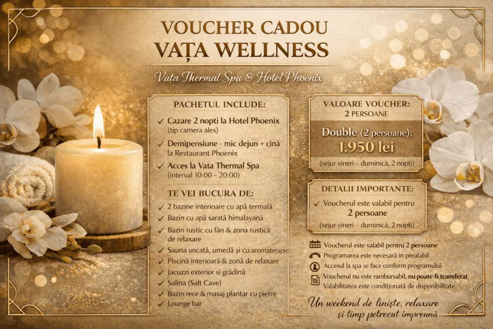 Voucher Cadou Vața Wellness - Apartament Premium - Double (2 pers ...